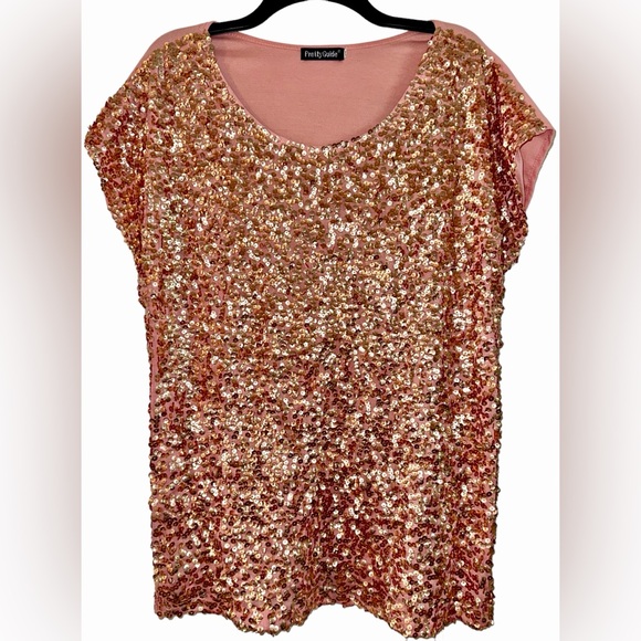 Pretty Guide | Tops | Womens Pretty Guide Sequined Top Shirt Blouse ...